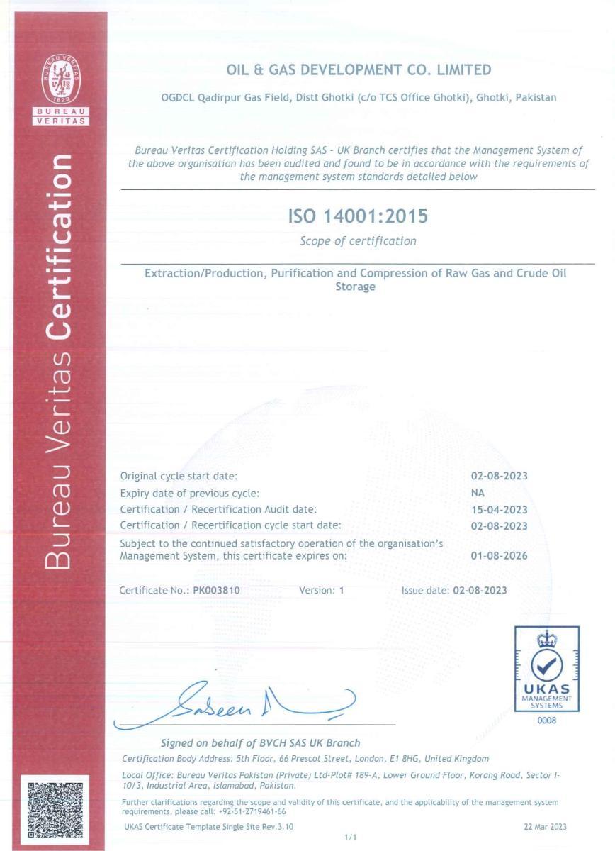 HSE Awards & Certifications | OGDCL